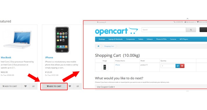 OpenCart - Direct redirect to cart (VQMod)