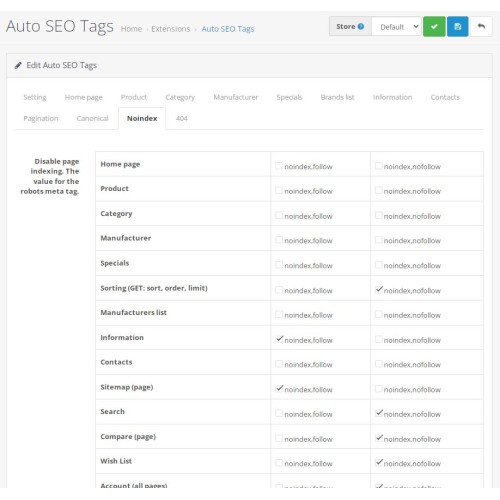 OpenCart - Auto SEO Tags