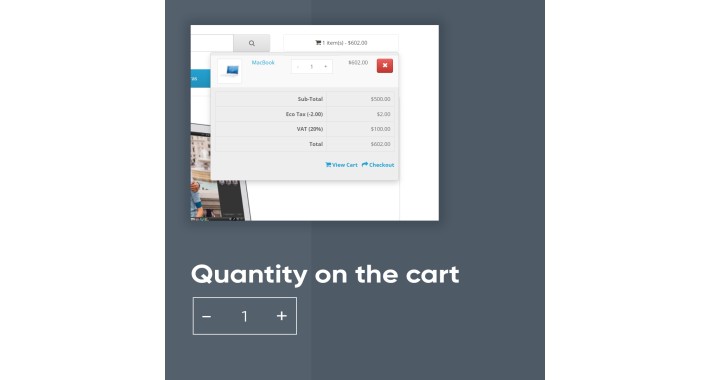 OpenCart - Cart product quantity plus minus buttons. Changing quantity