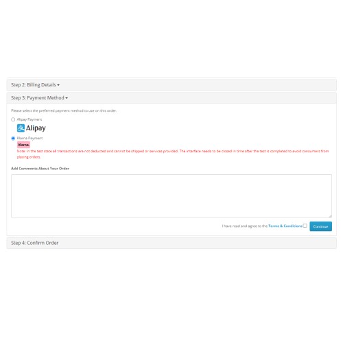 OpenCart - Oceanpayment Klarna gateway