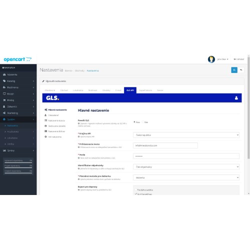 OpenCart - GLS Api - Podaj zásielok | OC3.x