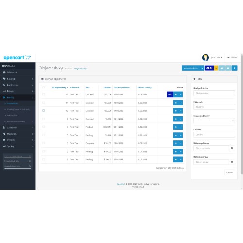 OpenCart - GLS Api - Podaj zásielok | OC3.x