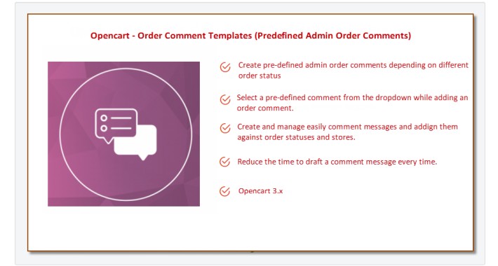 OpenCart - Order Comment Templates (Pre-defined Admin Order Comments)