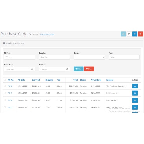 OpenCart - Purchase Order Manager