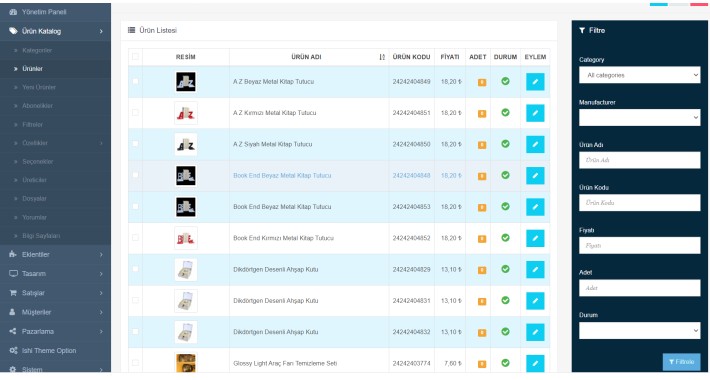 OpenCart - Filter By Category And Manufacturer on Admin Panel Product