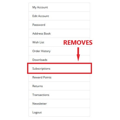 OpenCart - Remove Subscriptions - OpenCart 4.x