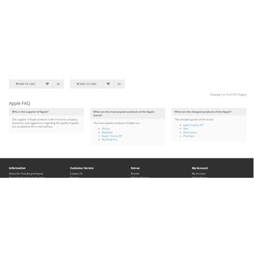 OpenCart - SEO FAQ for products, categories, manufacturers