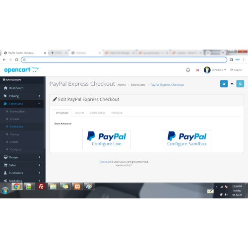OpenCart - Paypal Express checkout 4.x
