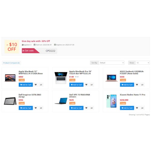 OpenCart - Opencart Coupon List Module