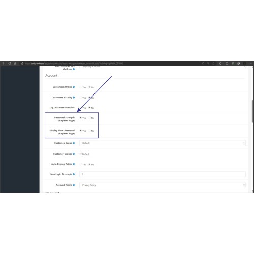 OpenCart - Password Strength, Password Match & Show Password