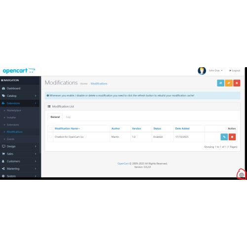 OpenCart - ChatGPT Agent