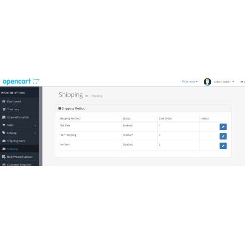 OpenCart - OpenCart Sellers Multi Shipping Methods