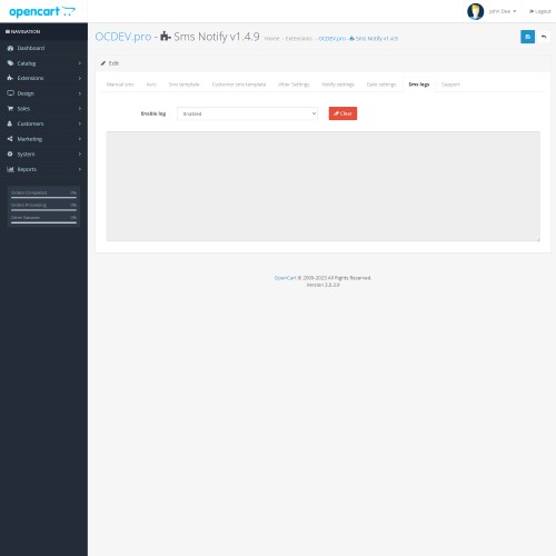 OpenCart - OCDEV.pro - SMS notifications for Opencart 2.x - 3.x