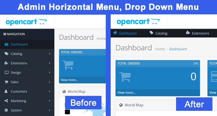 OpenCart - Admin Horizontal Menu