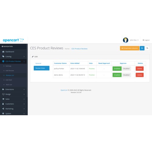 OpenCart - Product Review