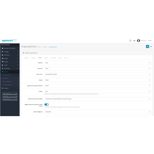 OpenCart - Italian Language Opencart 4.0.2.3