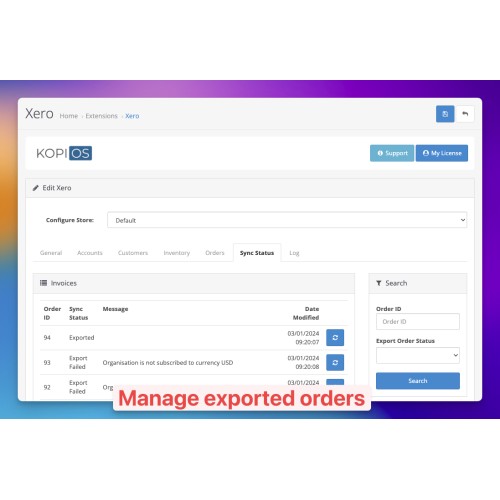 OpenCart - Xero Integration