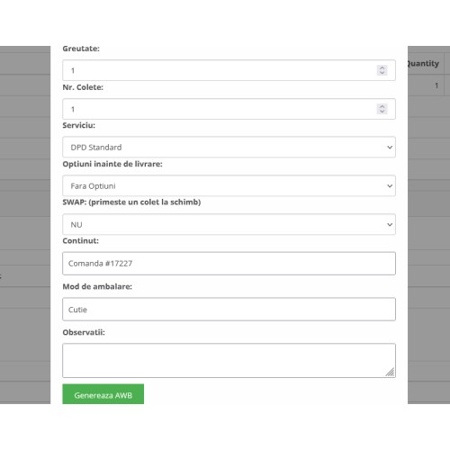 OpenCart - DPD AWB Generator - Multiple AWBs allowed