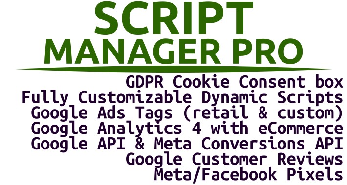 OpenCart - Script Manager Pro (GDPR, G, FB, Custom & API)