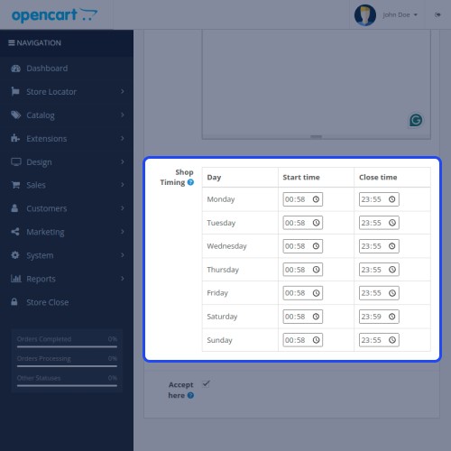 OpenCart - OpenCart Store close