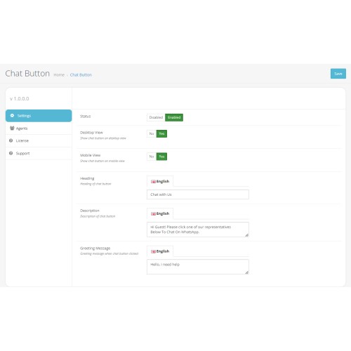 OpenCart - WhatsApp Chat Button with Multiple Agents