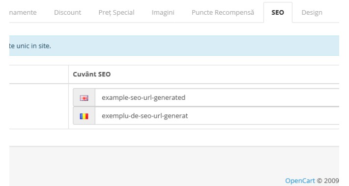 OpenCart - Autocomplete / Autofill SEO URL