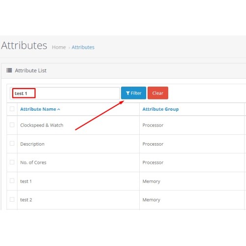 OpenCart - Admin Attribute Search - Againcart