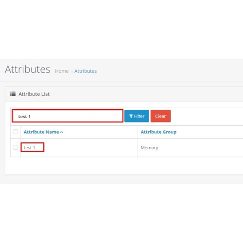 OpenCart - Admin Attribute Search - Againcart