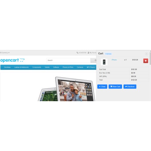 OpenCart - Floating cart