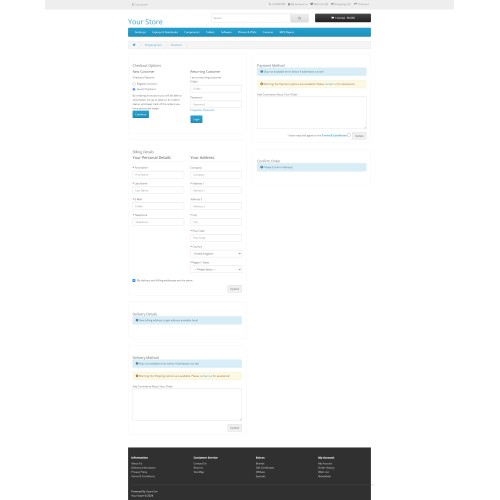 OpenCart - One Page Checkout for OpenCart V3