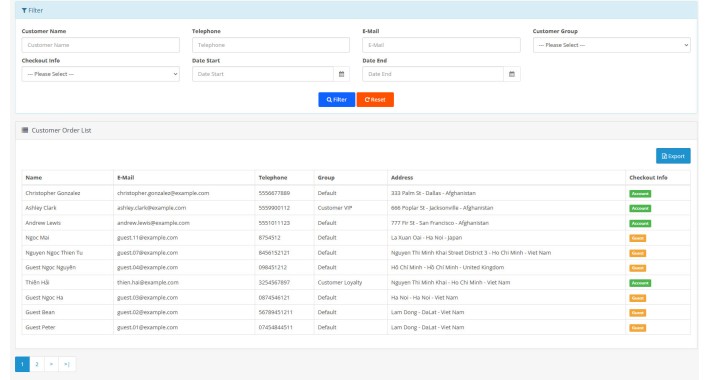 OpenCart - Display All Customer For Opencart Pro OpenCart - Display All Customer For Opencart Pro