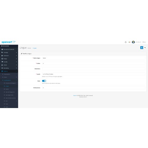 OpenCart - Italian Language Pack for OpenCart 4.0.2.3 - 4.x.x New 2024