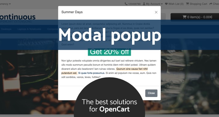 OpenCart - Modal popup