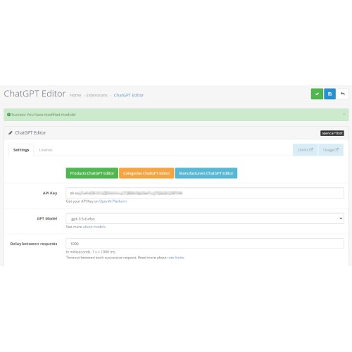 OpenCart - ChatGPT Editor