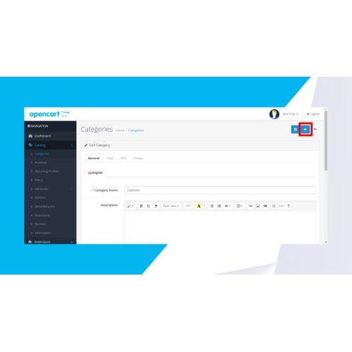 OpenCart - Admin Categories Preview Button