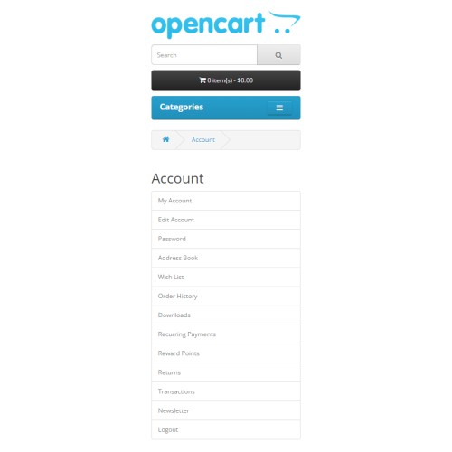 OpenCart - Account Extended