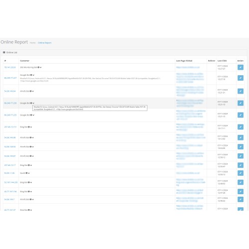 OpenCart - Who’s Online - User Agent Tracking, Bot Detection and Blocking
