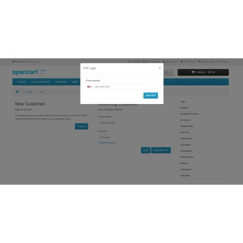 OpenCart - Opencart OTP Login