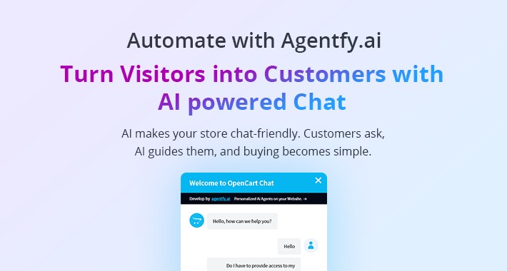 OpenCart - Agentfy Ai Chat - Automate sales with AI
