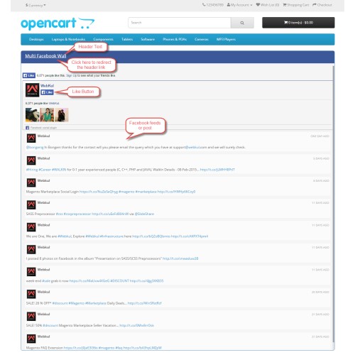 OpenCart - Facebook Wall Feed