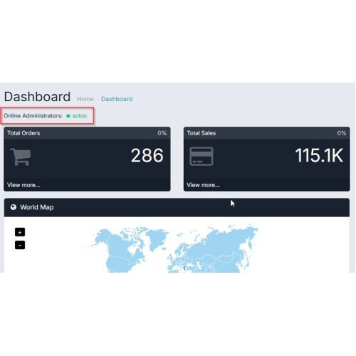 OpenCart - Dashboard Admin Users Logged In