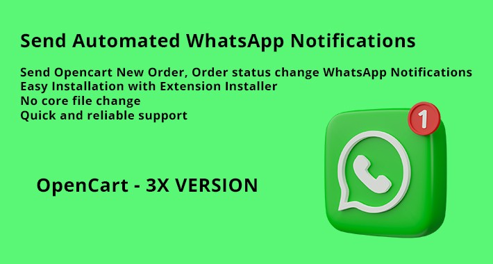 OpenCart - Order Notifications via WhatsApp using API