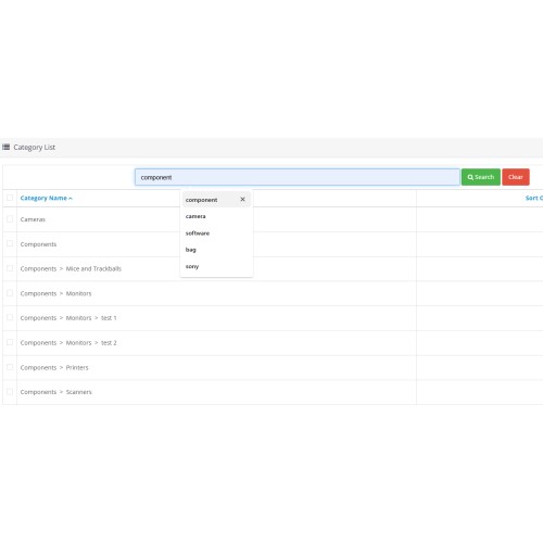 OpenCart - Admin Category Search auto-complete