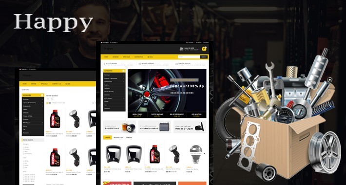 OpenCart - Autoparts Mega Multi Store Premium Opencart Theme