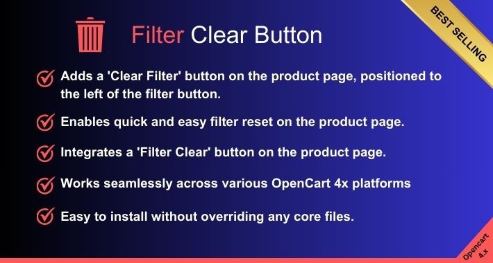 OpenCart - Filter Clear Button in Adimin Product List Page