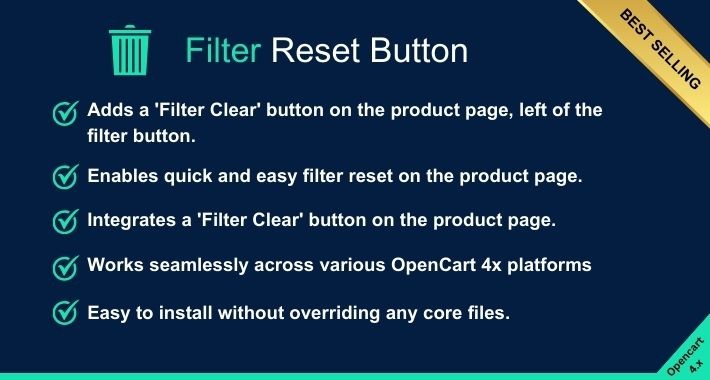 OpenCart - Filter Reset Button In Product List
