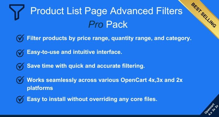 OpenCart - Product List Page Advanced Filters Pro Pack