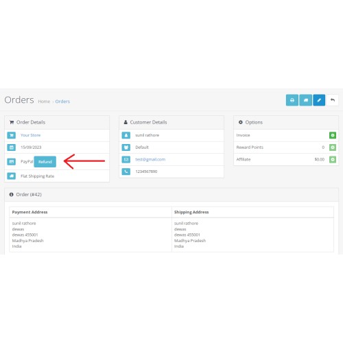 OpenCart - Opencart Paypal Standard Refund Button (OCMOD)