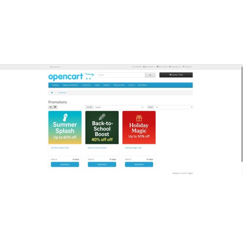 OpenCart - Promotion Pages