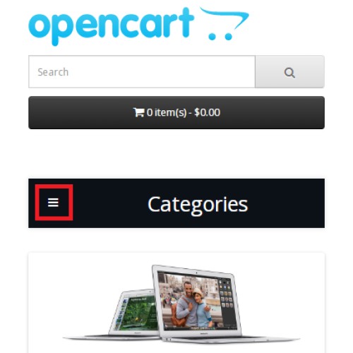 OpenCart - Opencart Mobile Side Menu (VQMOD)